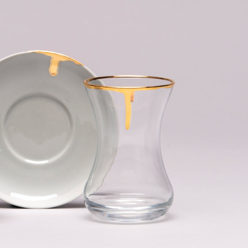 Porcelain drip tea set, 6pc – S K E T C H